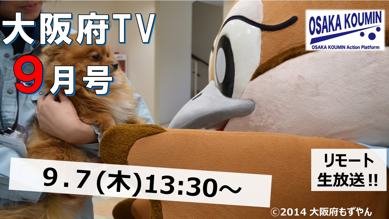 大阪府TV 9月号 2023年9月7日（木） 13時30分～リモート生配信！ – OSAKA KOUMIN Action Platform